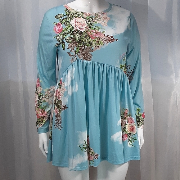 MISSLOOK | Tops | Misslook Flowers And Clouds Blouse | Poshmark